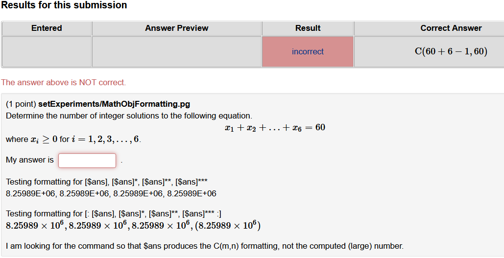 UsingWW: Math Object Formatting Question UsingWW: Math Object Formatting Question